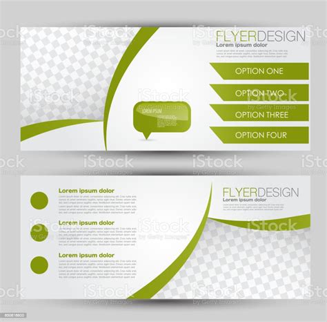 플라이어 배너 또는 웹 헤더 템플릿 집합입니다 벡터 일러스트 레이 션 프로 모션 디자인 배경입니다 그린 색상입니다 0명에 대한 스톡 벡터 아트 및 기타 이미지 Istock
