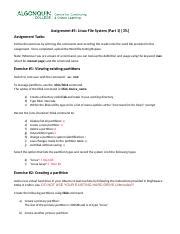 CST8102 Assignment 5 Linux File System Part 1 Docx Assignment 5