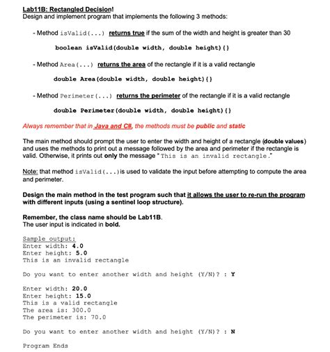 Solved Lab11b Rectangled Decision Design And Implement