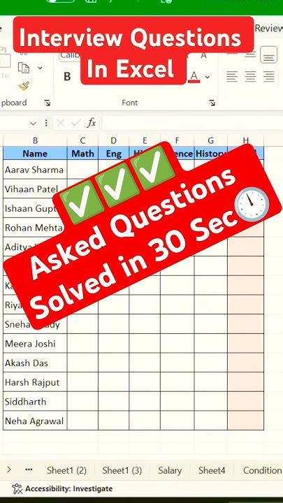 Top Excel Interview Questions Data Analyst You Must Know 🔥 Excel