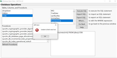 Solved Sql Statement Is Not Working Anymore After Migrating To Jmp 16 Jmp User Community