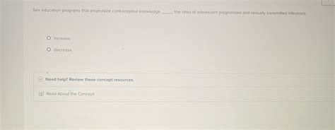 Solved Sex Education Programs That Emphasize Contraceptive