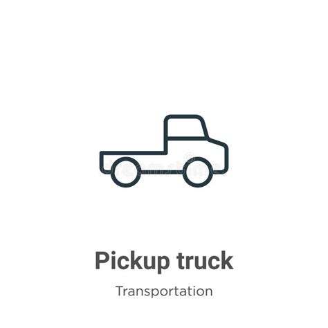 Pickup Truck Outline Vector Icon Thin Line Black Pickup Truck Icon Flat Vector Simple Element