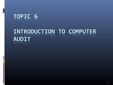 Auditing In Edp Environment Computerized Audit Ppt