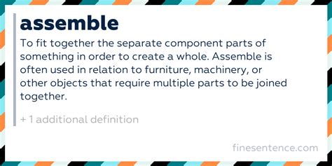 Assemble Definition Meaning And Examples In English