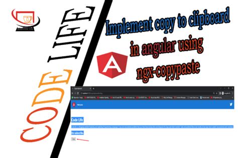 Implement Copy To Clipboard In Angular Using Ngx Copypaste Coding Is Life