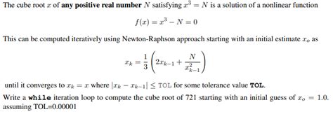 Solved Solve With Matlab The Cube Root X ﻿of Any Positive