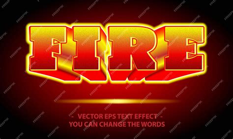 Premium Vector Fire Text With Effect Illustration