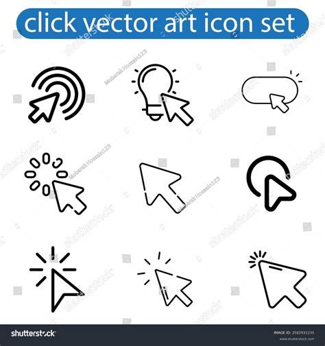 Mouse Cursors Pointers Icon Set Vector Stock Vector Royalty Free 2582931235 Shutterstock