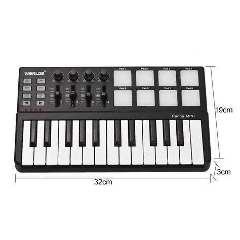 Worlde Panda Midi Keyboard Mini 25 Velocity Sensitive Keys Usb Powered Ampere Galaxy