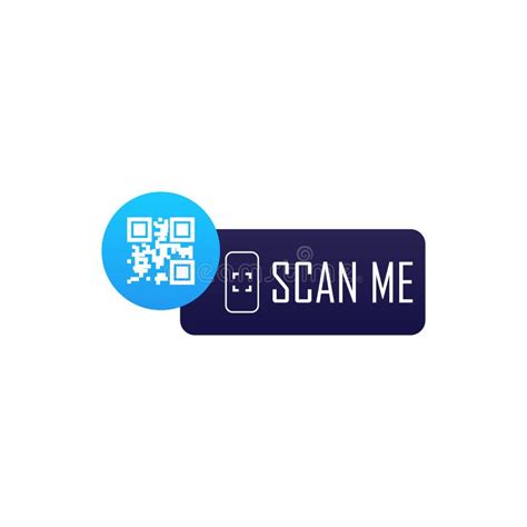 Blue Sticker Template For Payment With Qr Code Flat Style Vector Illustration Stock Vector