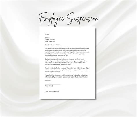 Employee Suspension Letter Employee Suspension Template Dismissal
