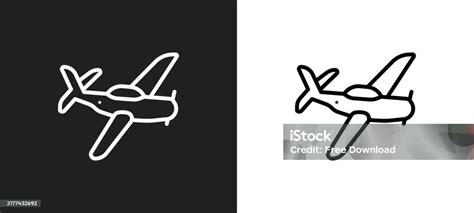 비행기 윤곽선 아이콘은 흰색과 검은 색으로 표시됩니다 비행기 평면 벡터 아이콘 From Army Collection For