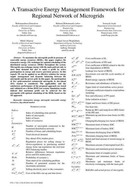 Pdf A Transactive Energy Management Framework For Regional Network Of Microgrids
