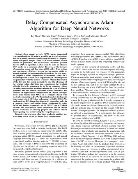 Pdf Delay Compensated Asynchronous Adam Algorithm For Deep Neural Networks