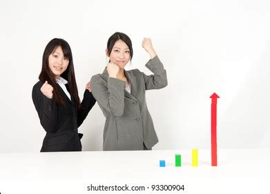 Successful Asian Businesswomen Bar Graph Made Stock Photo 93300904 Shutterstock