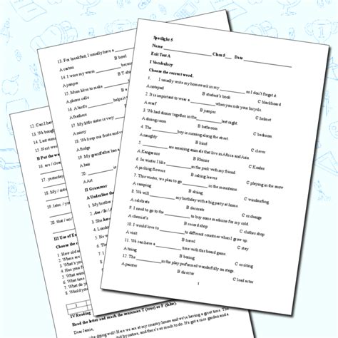 Итоговая контрольная работа по английскому языку для 5 класса Spotlight 5 Exit Test