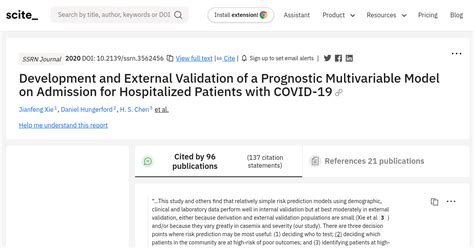 Development And External Validation Of A Prognostic Multivariable Model