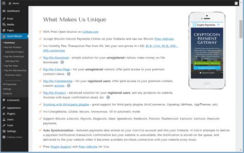 Bitcoin Wordpress Plugin GoUrl Bitcoin Cash Payments