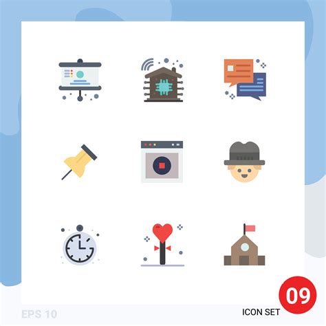 Set Of 9 Modern Ui Icons Symbols Signs For Website Ux Dialog Ui Reminder Editable Vector Design