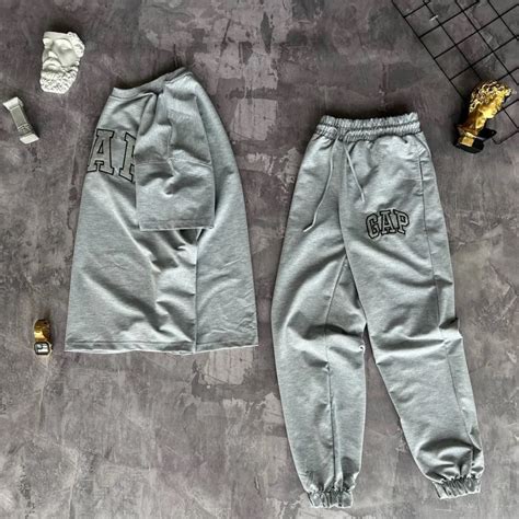 Одяг Худі Футболки 🔥 Костюм Gap 💸 5 знижка на перше замовлення Сірий колір Висока якість