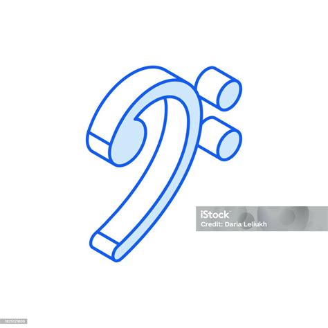 Isometric Icon In Outline Modern Flat Vector Illustration Bass Clef Symbol Stock Illustration