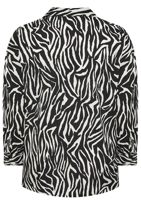 Limited Collection Plus Size Curve White And Black Zebra Print Shirt