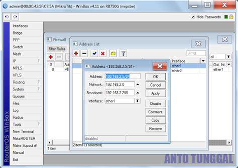 Cara Setting Mikrotik Sebagai Gateway Internet Anto Tunggal