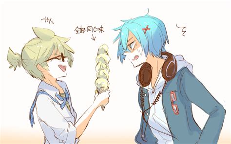 Kagamine Len And Kaito Vocaloid And More Drawn By Miso So Danbooru