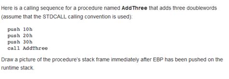 solved here is a calling sequence for a procedure named add