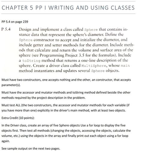Solved Chapter 5 Pp I Writing And Using Classes Pp 54 On