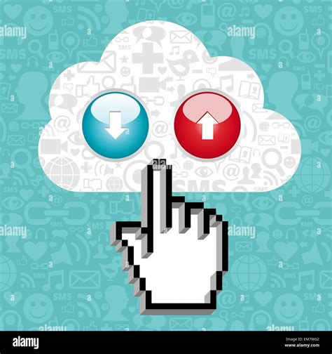 Cloud Computing Button And Cursor Hand Stock Vector Image And Art Alamy