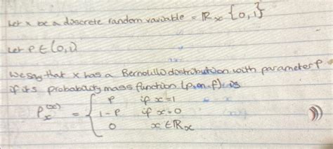 let x ﻿be a discrete random variable rx {0 1}let
