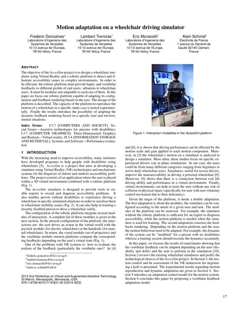 Pdf Motion Adaptation On A Wheelchair Driving Simulator