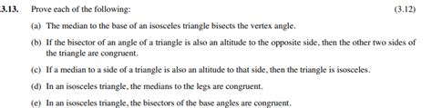 Solved 3 Prove Each Of The Following A The Median To The