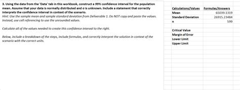 Solved 3 Using The Data From The Data Tab In This