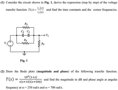Solved 1 Consider The Circuit Shown In Fig 1 Derive The Expression Step By Step Of The