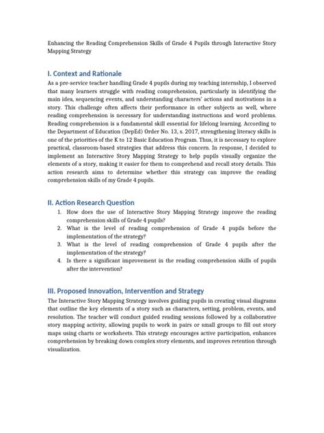 Classroom Based Action Research Pdf Reading Comprehension Learning