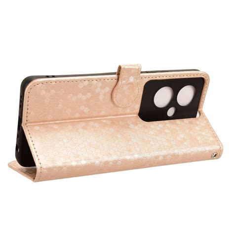 For Oppo A G Global A Honeycomb Dot Texture Leather Phone Case Gold Alexnld Com