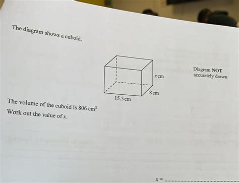Solved The Diagram Shows A Cuboid Diagram Not Accurately Drawn The