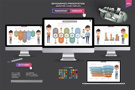 Шаблоны инфографики Powerpoint Шаблоны презентаций Включая инфографики и бизнесмен Envato