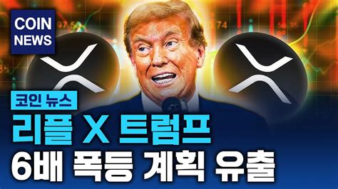 리플x트럼프 6배 폭등 계획 유출 리플 리플코인 리플코인전망 리플전망 Xrp 리플etf 리플실시간 Youtube