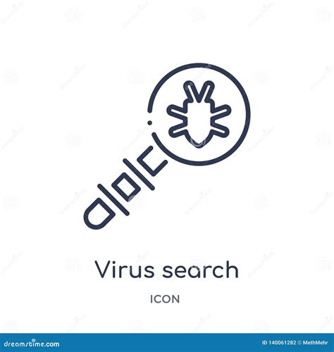 Linear Virus Search Icon From Internet Security And Networking Outline Collection Thin Line