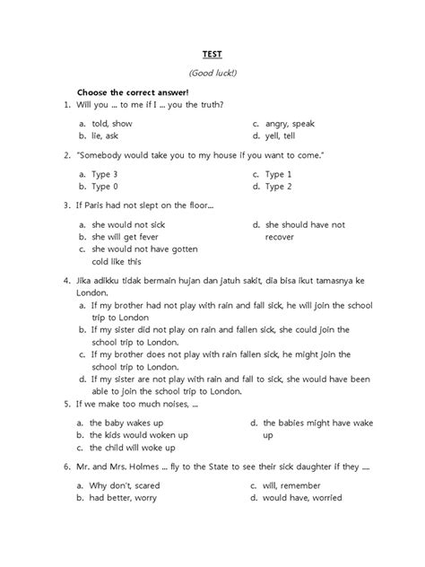2 If Clause Test Pdf