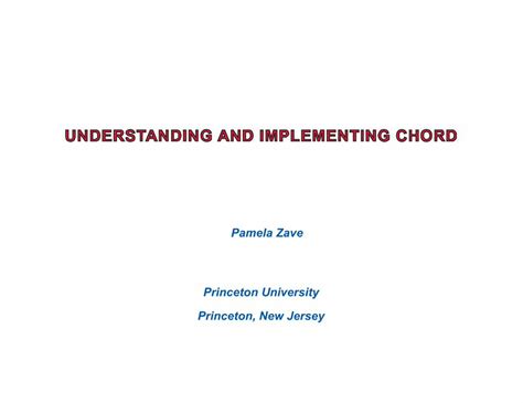 Pdf Understanding And Implementing Chord · In Distributed Fault Tolerant Applications If You