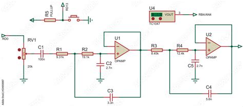 Vector Electrical Circuit Of An Electronic Analog Device With Operational Amplifier Electrical