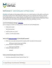 Understanding Earthquakes Through Plate Boundaries Activity Course Hero