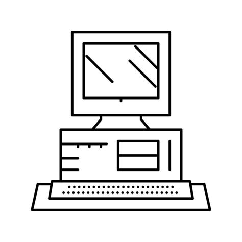 Computer Pc Technology Line Icon Vector Illustration 19005395 Vector