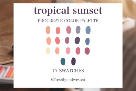 Tropical Sunset Procreate Color Palette Graphic By Freshlymidwestco