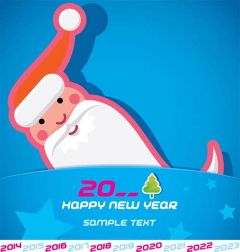 만화 산타 책갈피 크리스마스 카드 벡터 Eps Uidownload